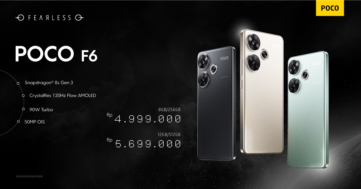 POCO F6 Resmi meluncur di Indonesia, Harga Cuma 4,999 Juta - BagusTech